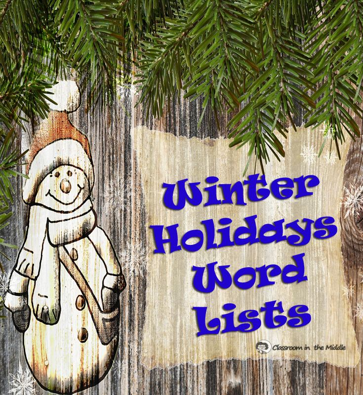 Winter Holidays Word Lists