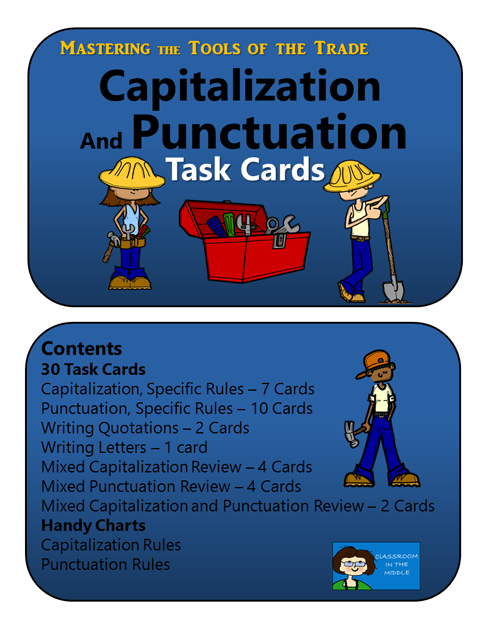 Capitalization and Punctuation Task Cards