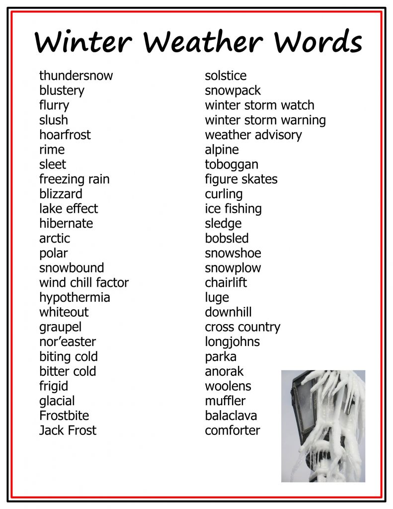 Winter Weather Words