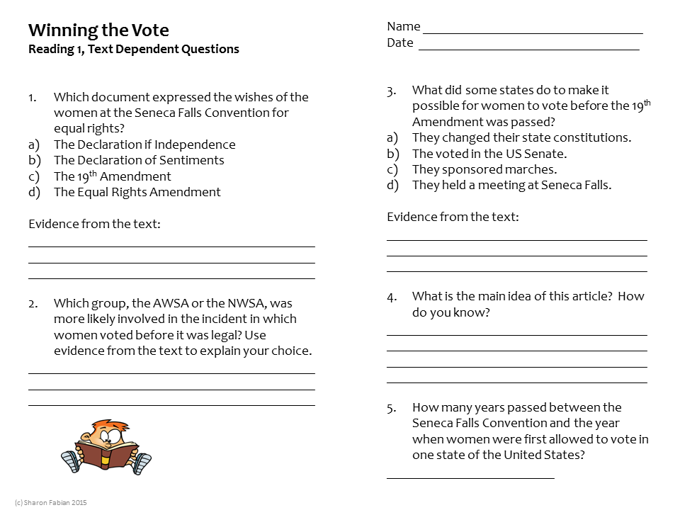 Winning the Right to Vote – Close Reading