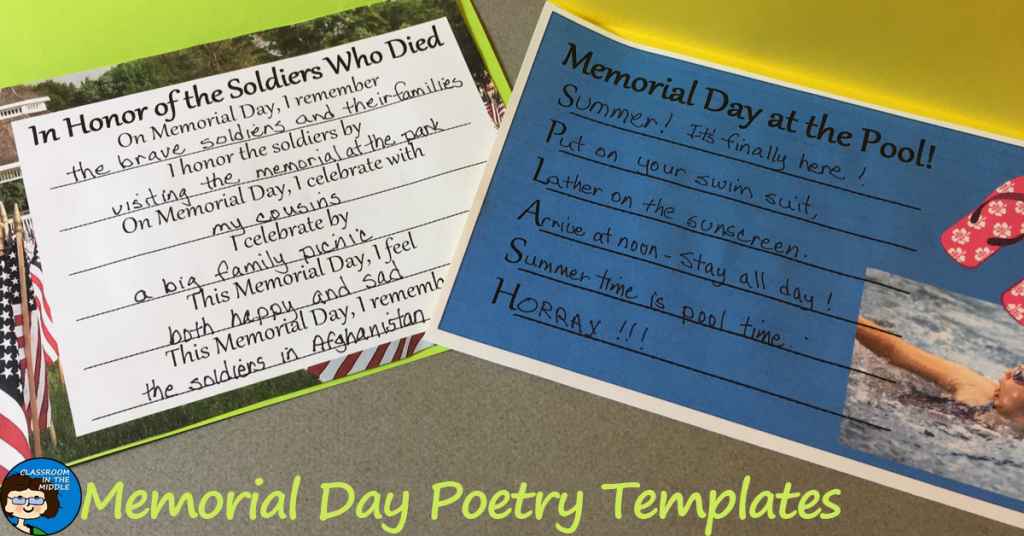 Memorial Day Poetry Templates