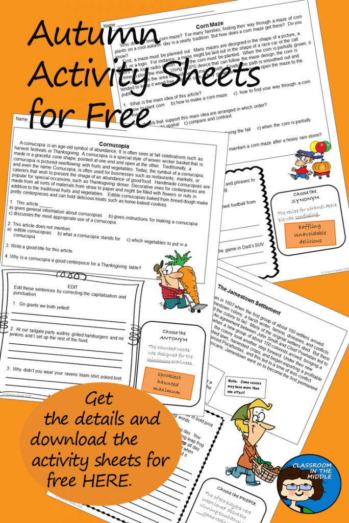 Autumn Activity Sheets for Free