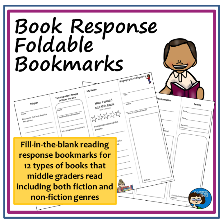 Using Book Response Bookmarks in the Classroom and at Home