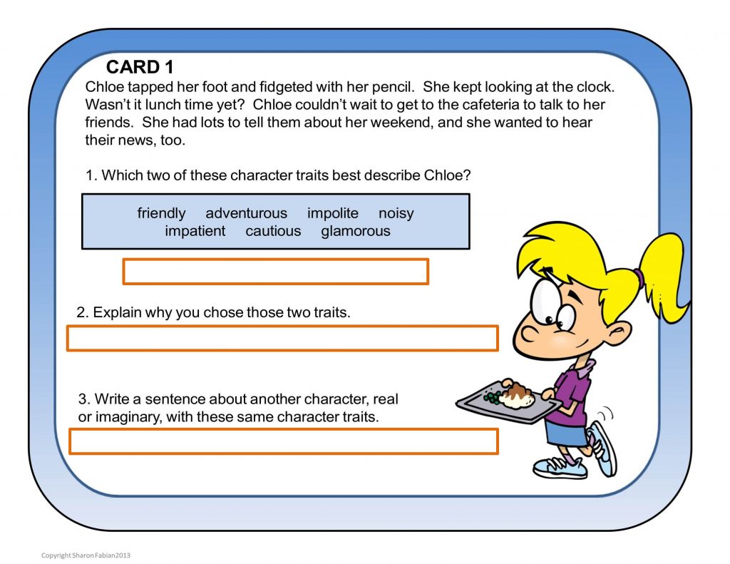 Teaching Characterization with Task Cards