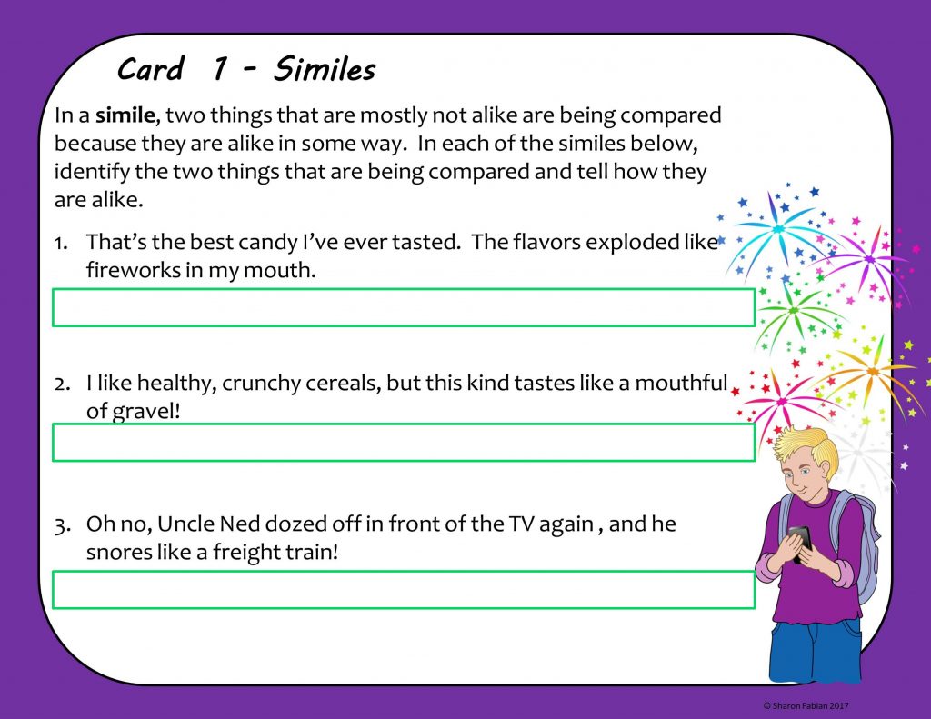 Teaching Figurative Language and Imagery with Task Cards
