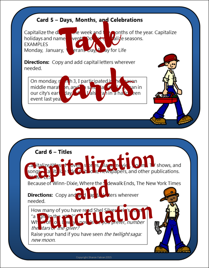 Teaching Capitalization and Punctuation with Task Cards