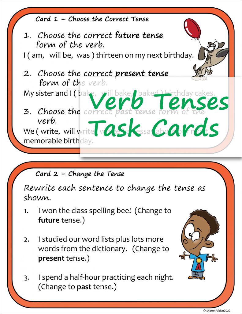 The Verb Tenses Task Cards come with both a digital version and a PDF ...