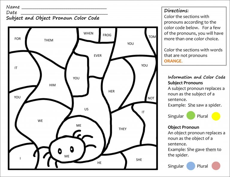Color Coding Pronouns – A Free Resource in Digital and Print Versions