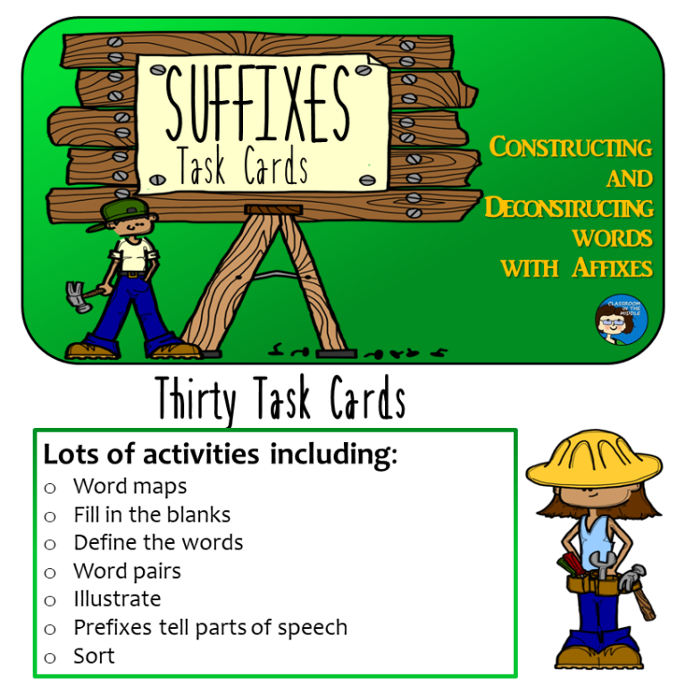 Suffixes and Parts of Speech – Two Lessons in One
