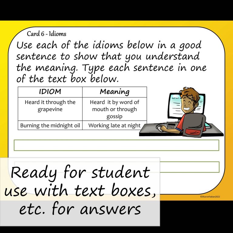 Vocabulary Skills Task Card – A FREE Sampler to Try with Your Classes