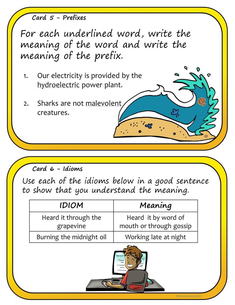 Vocabulary Skills Task Card – A FREE Sampler to Try with Your Classes