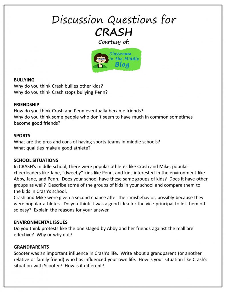 CRASH – Theme Questions for Reading Responses