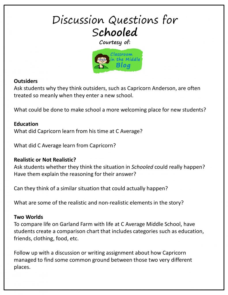 Discussion Topics for SCHOOLED