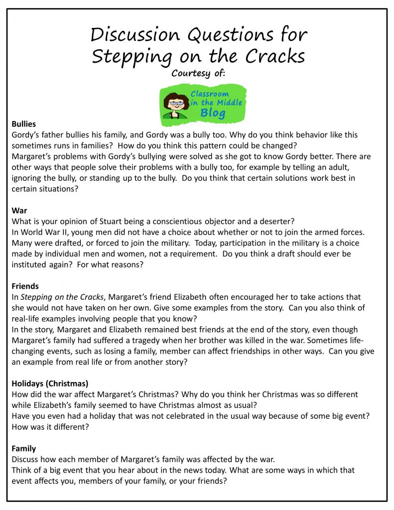 Stepping on the Cracks – Discussion Questions