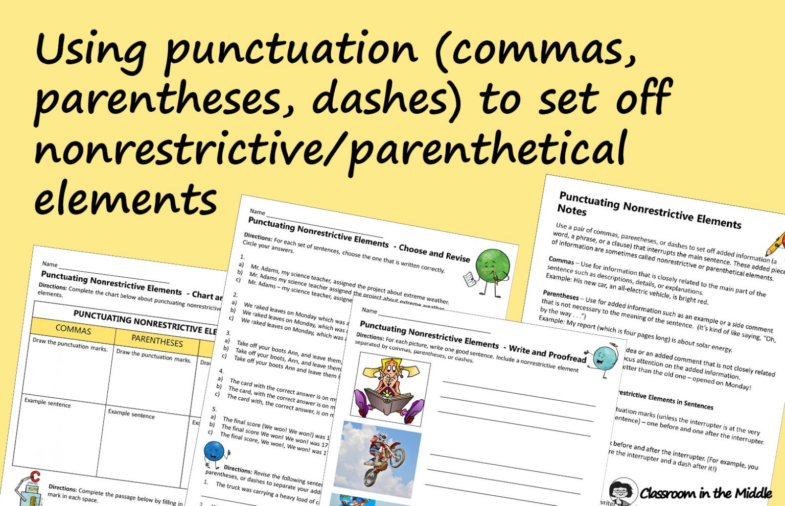 Using Punctuation (Commas, Parentheses, Dashes) to Set Off ...